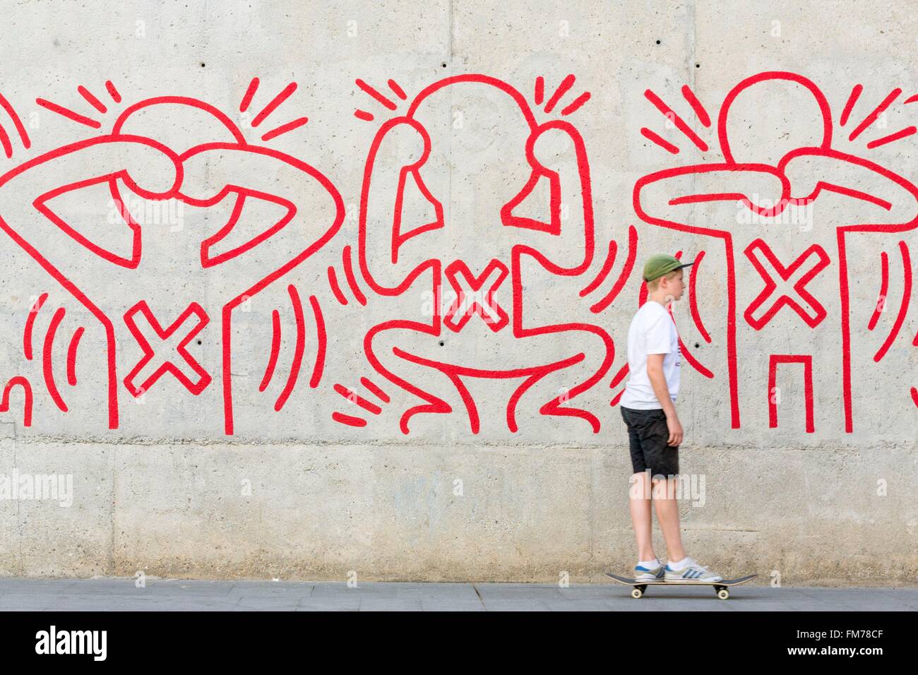 Keith haring aids hi-res stock photography and images - Alamy
