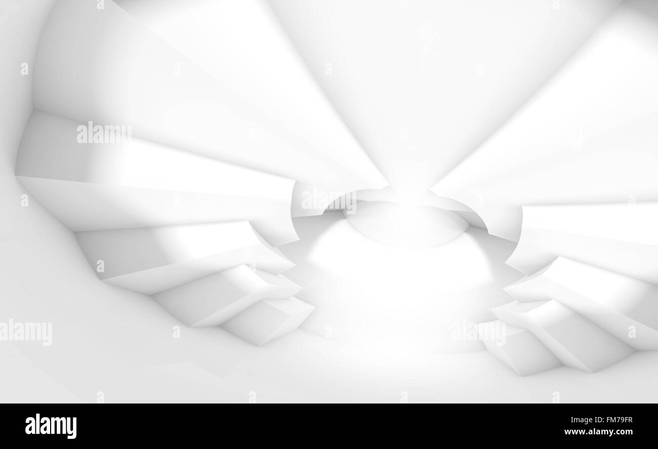 Abstract white 3d background with round structure. Digital illustration ...