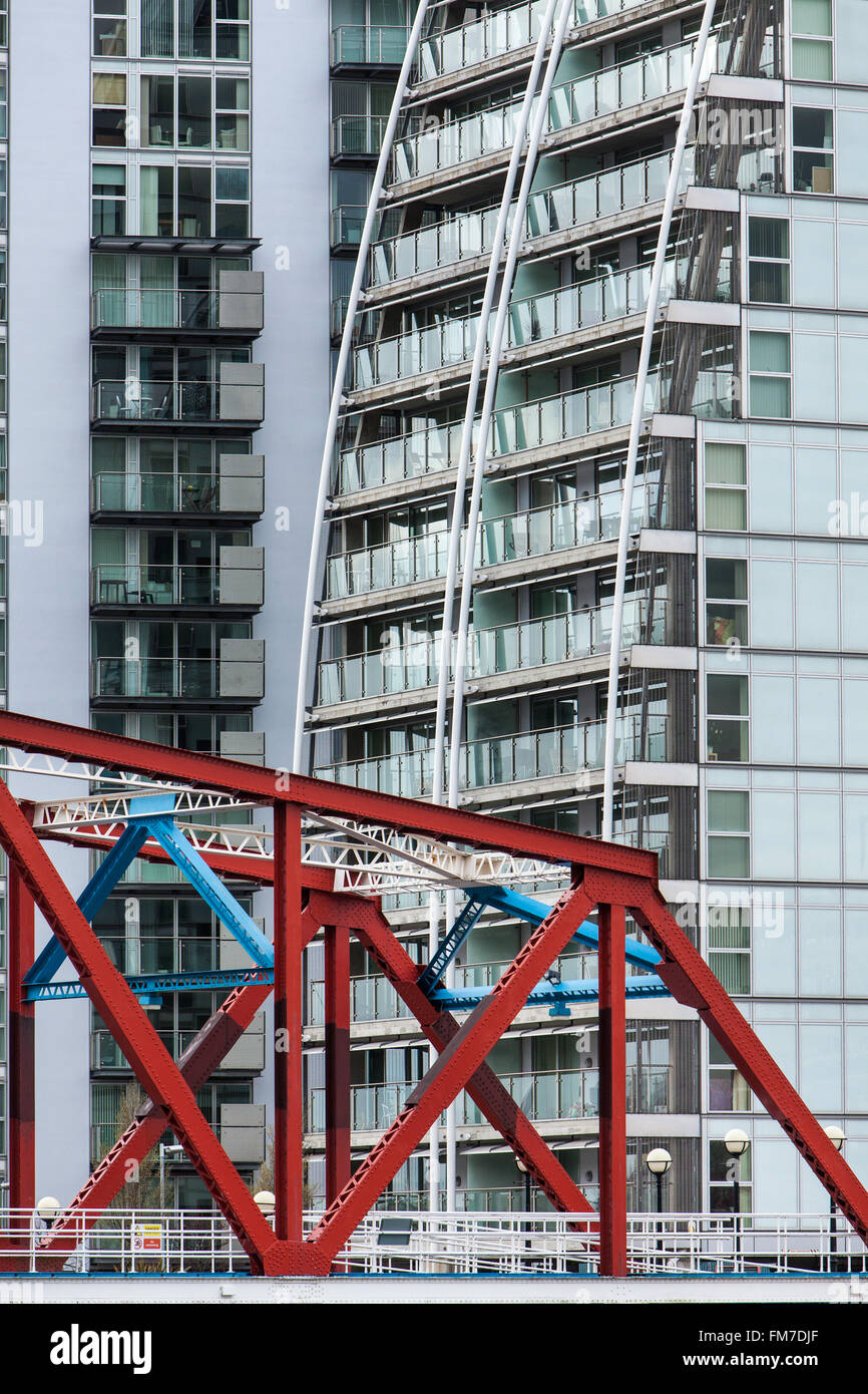 Quayside Bridge, Architecture, Salford Quays, Manchester, Lancashire ...