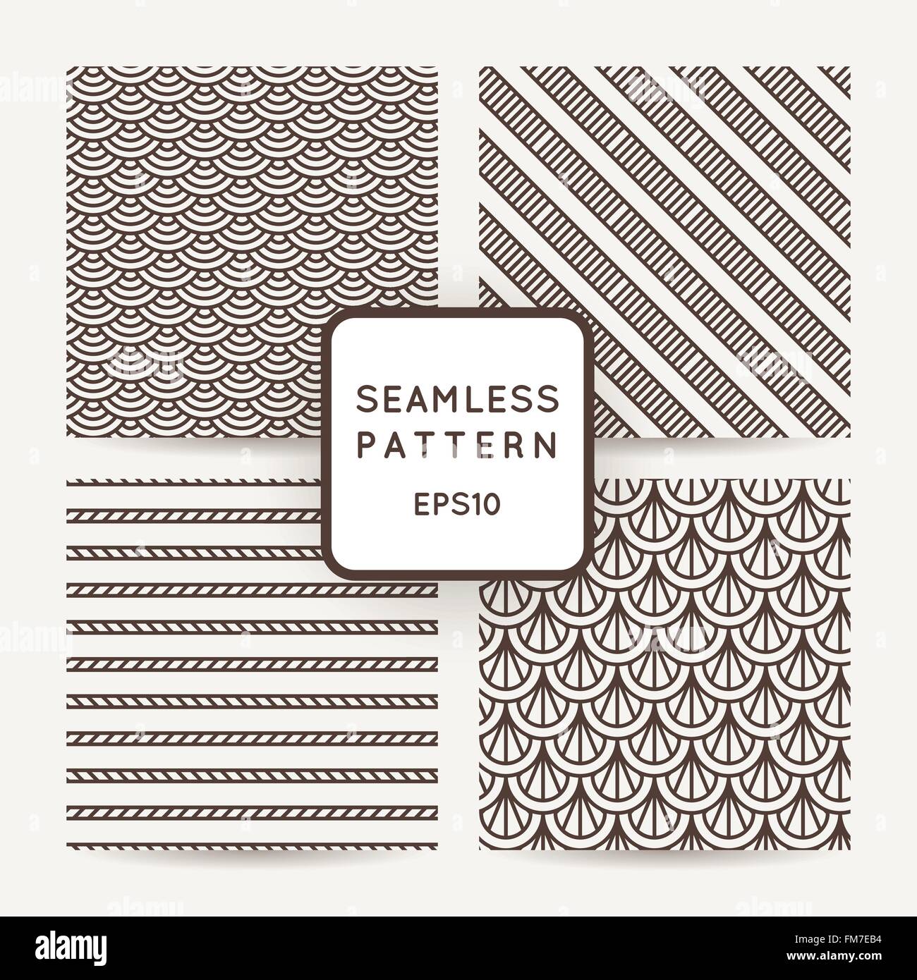 Set of vector seamless patterns with scales and stripes in the Japanese ...