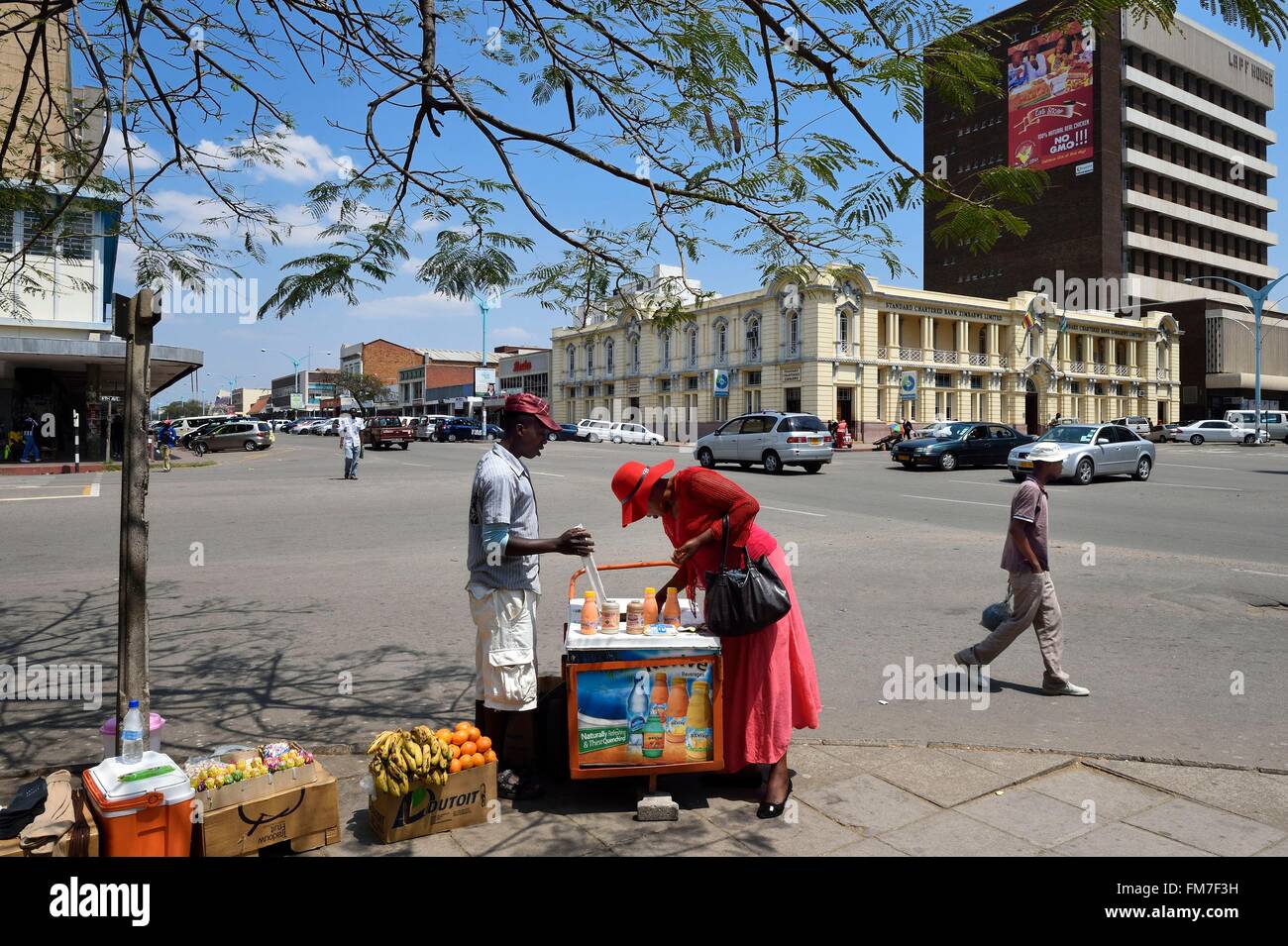 Zimbabwe, Bulawayo, at the corner of Fife street and 8th Avenue in ...