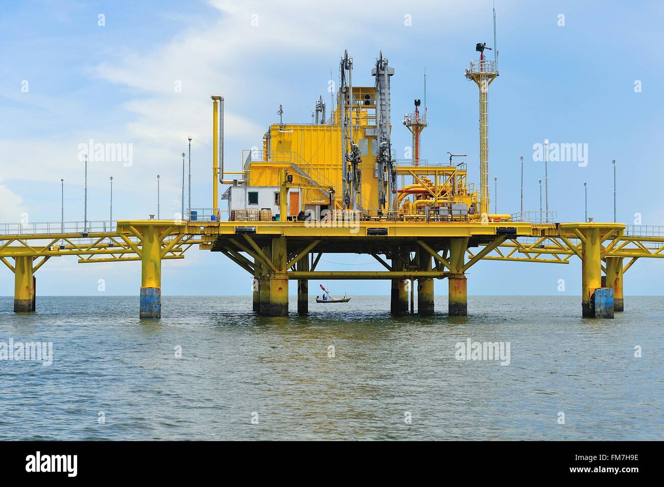 Offshore construction platform for production oil and gas Stock Photo ...