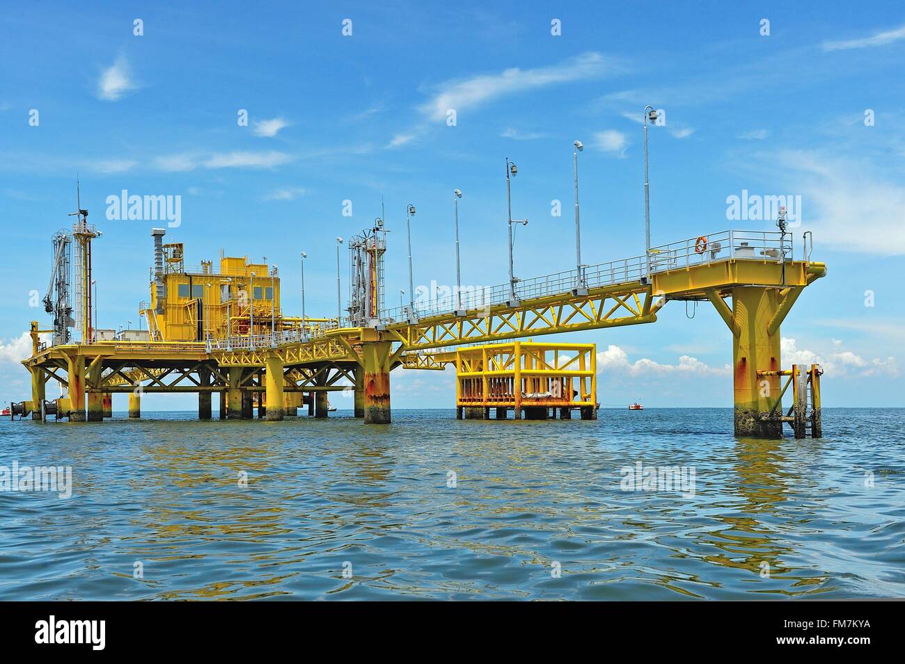 Offshore construction platform for production oil and gas Stock Photo ...