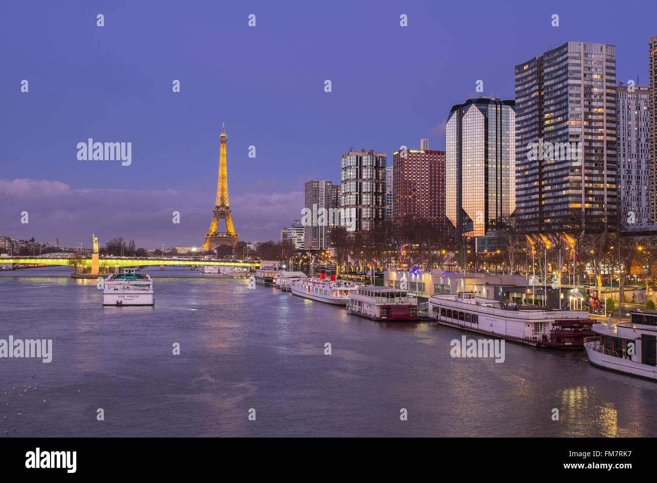 France, Paris, the banks of the Seine river, Front de Seine district ...
