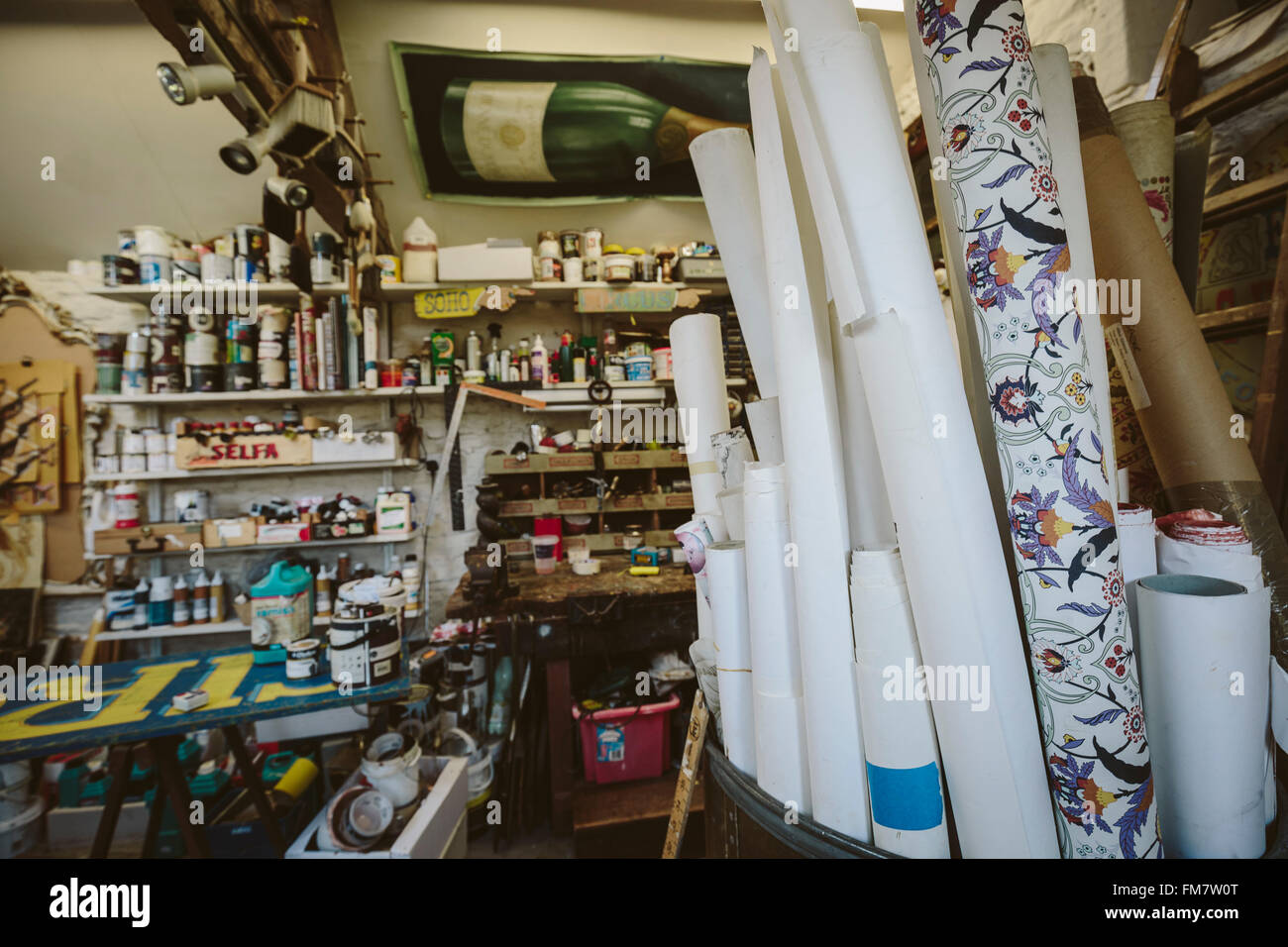 Adam Calkin artist painter in studio home Stock Photo - Alamy