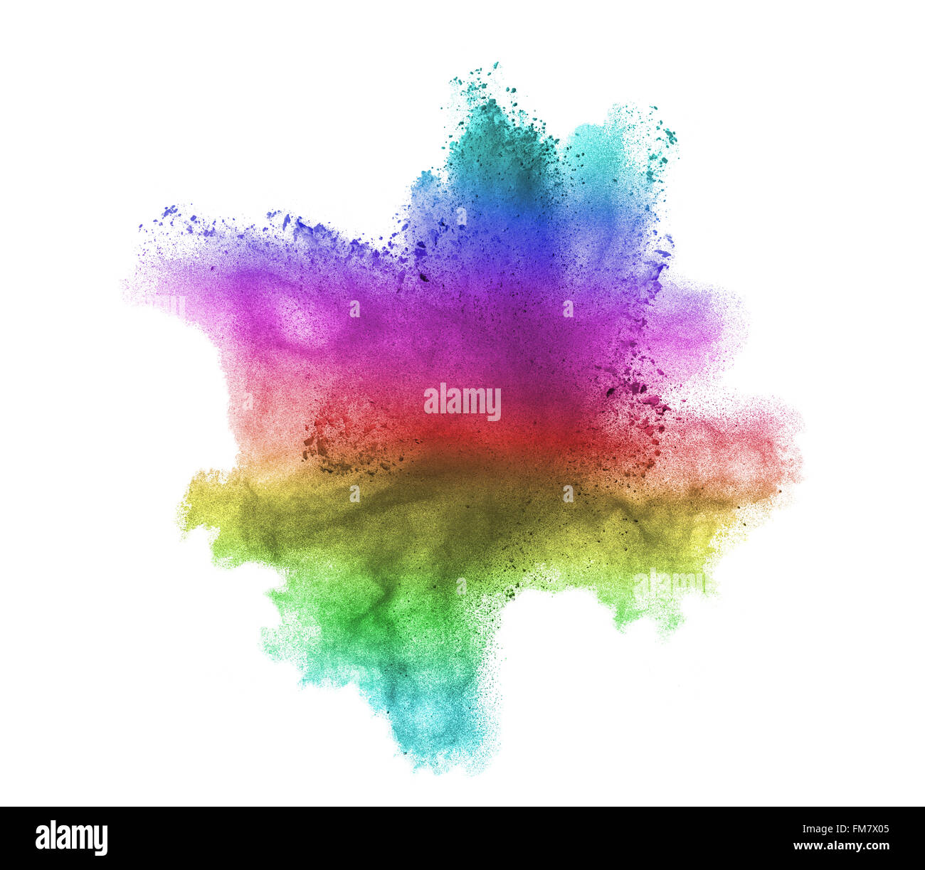 Gradient colorful powder splash isolated on white background Stock ...