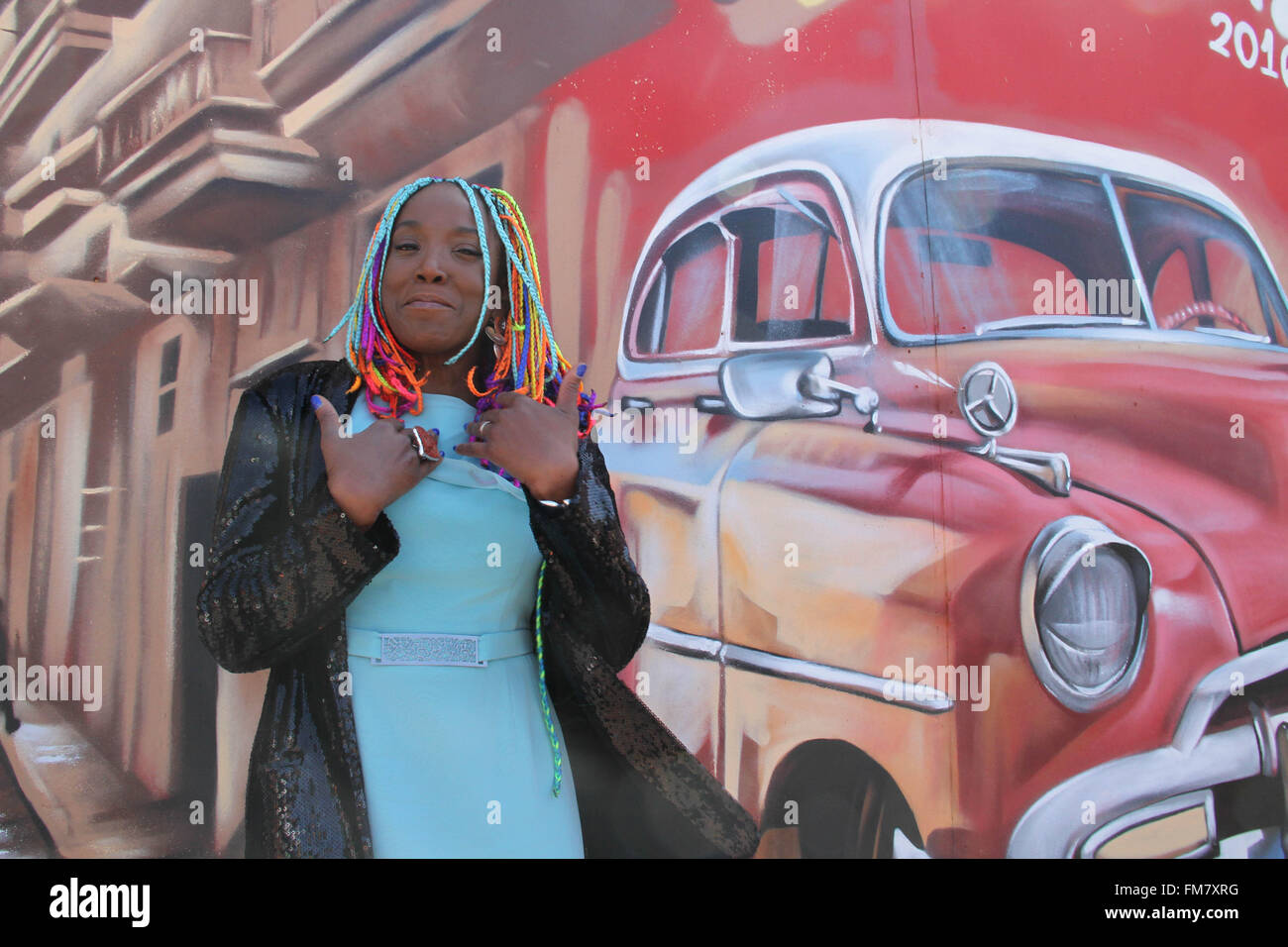 Los Cristianos, Spain. 10th Mar, 2016. The famous Cuban singer Lucrecia ...