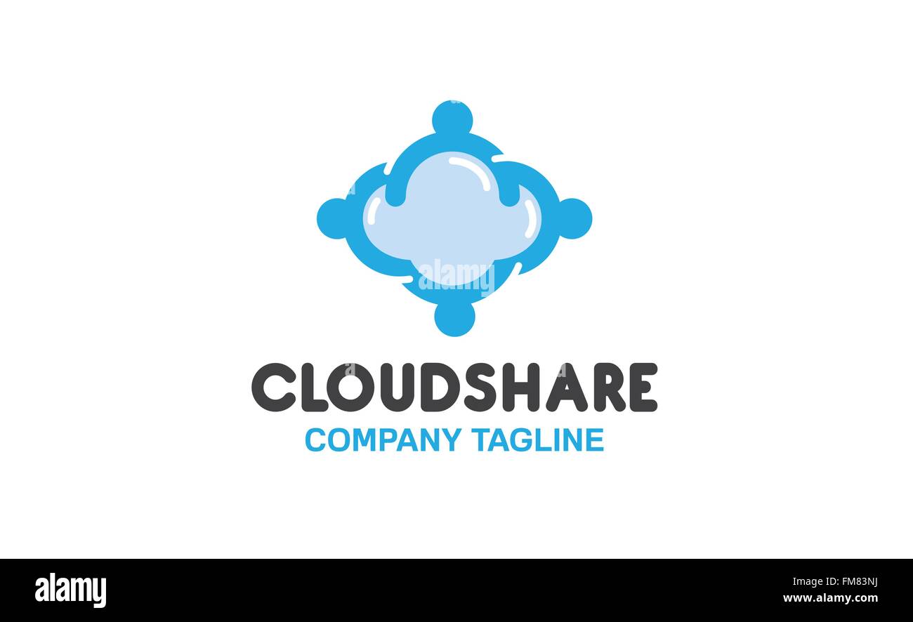 Cloud Share Friends Logo Vector Symbol Design Illustration Stock Vector ...
