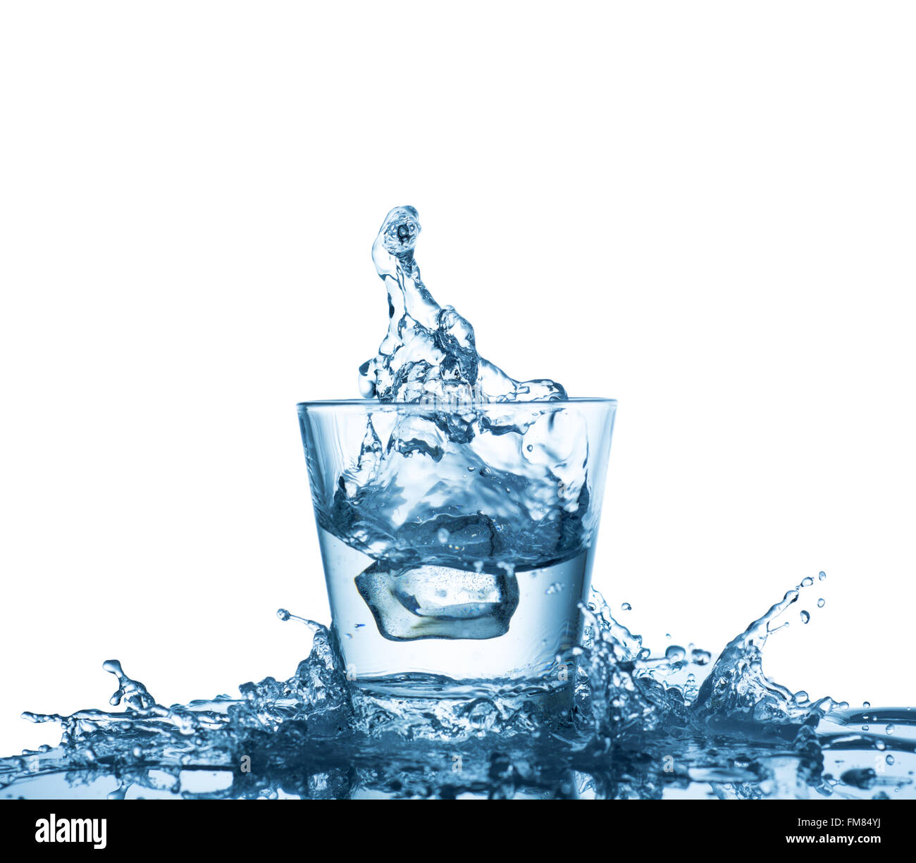 Water splash in glass on white background Stock Photo - Alamy