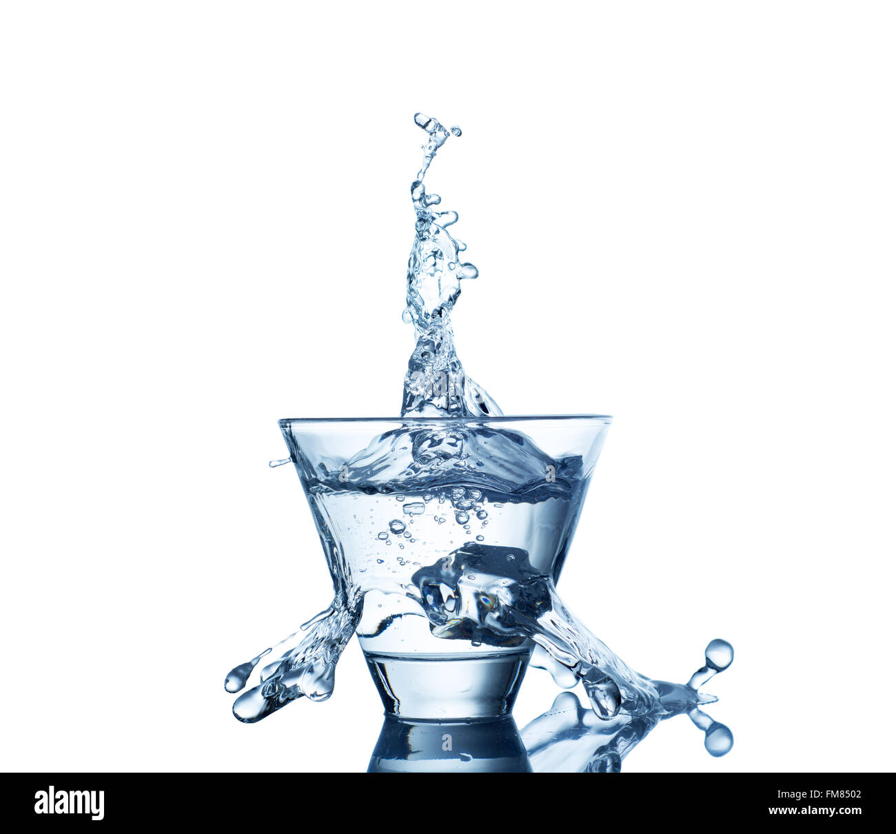 Water splash in glass on white background Stock Photo - Alamy