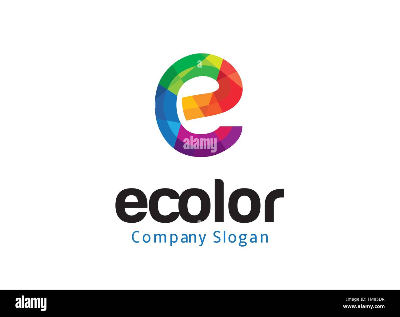 E Letter Colors Logo Vector Symbol Design Illustration Stock Vector ...