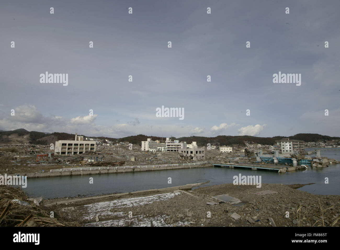 March 17, 2011 - Sanriku Minami, Miyagi Prefecture, Japan - View of ...