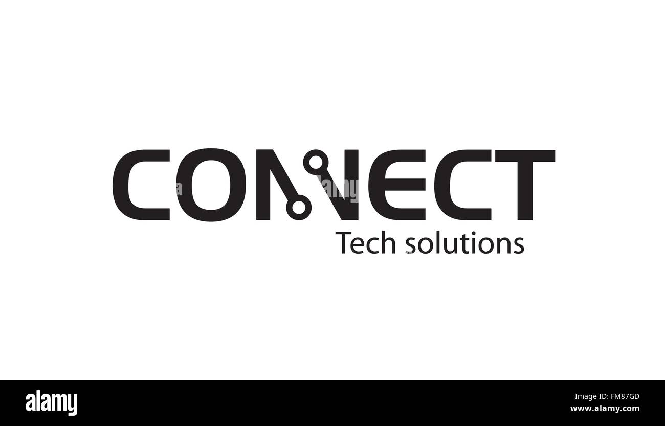 Connection Typography Logo Vector Symbol Design Illustration Stock ...