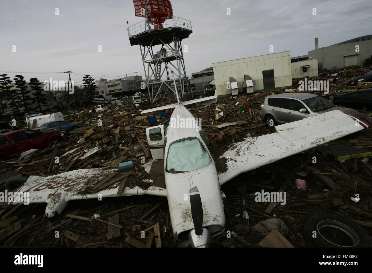 March 22, 2011 - Sendai, Miyagi Prefecture, Japan - A View of debris ...