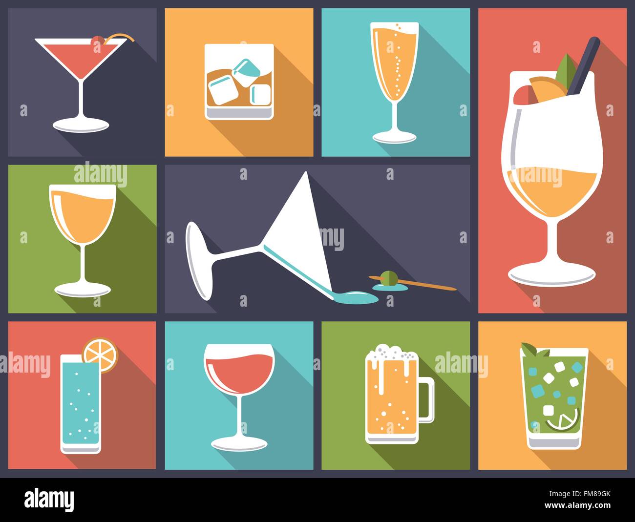 Cocktails collage Stock Vector Images - Alamy