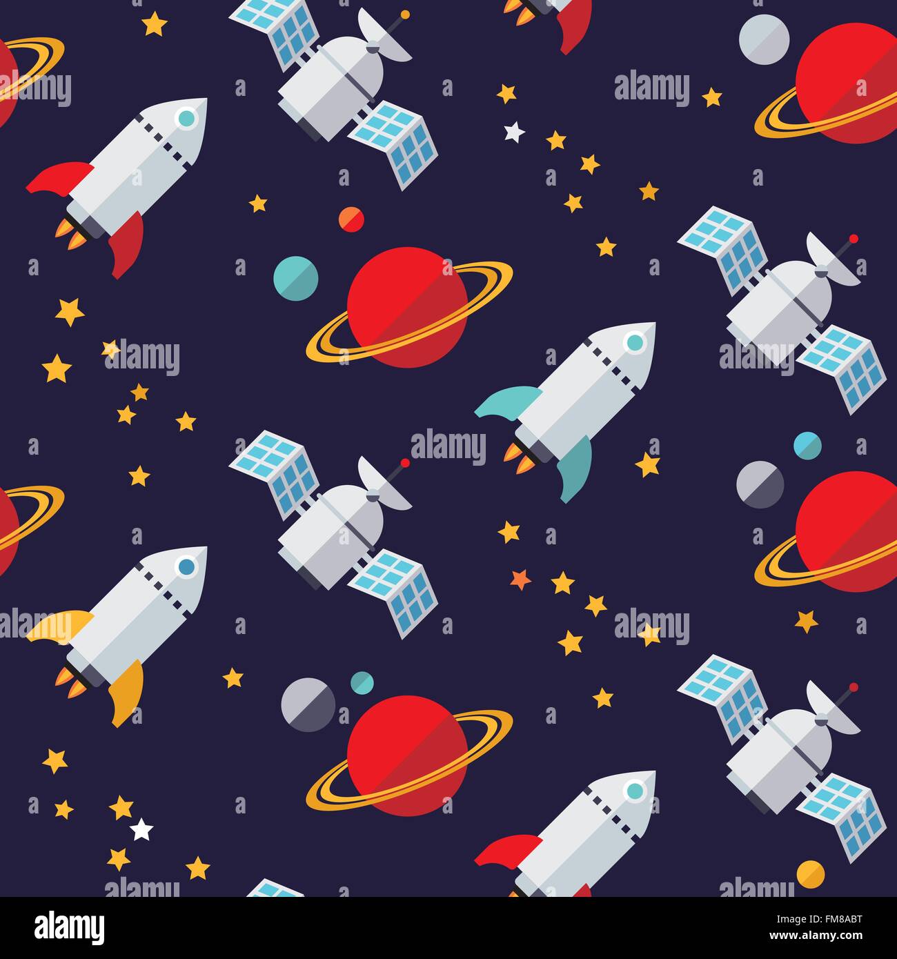 Flat design seamless space objects pattern Stock Vector Image & Art - Alamy