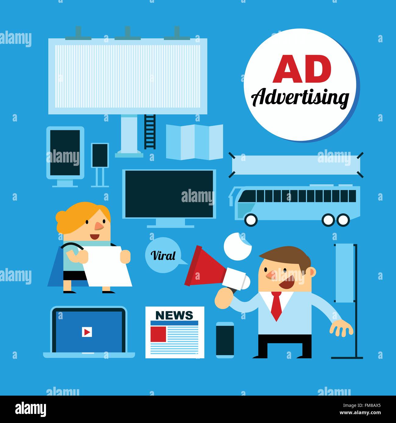 Vector Business People with Advertising Medias Stock Vector Image & Art ...