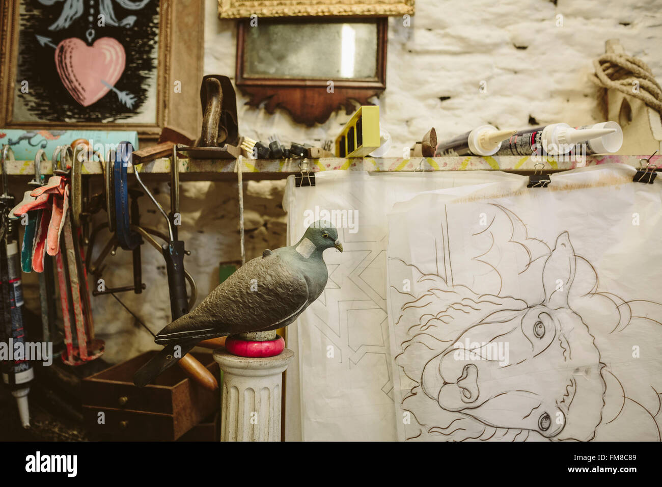 Adam Calkin artist painter in studio home Stock Photo - Alamy
