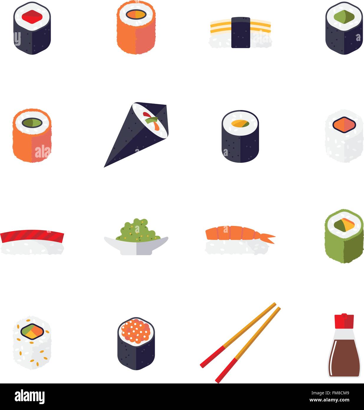 Sushi set soy sauce Stock Vector Images - Alamy