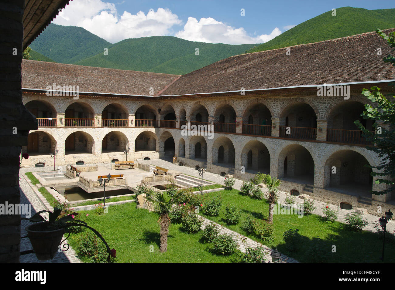 Courtyard of the caravansary of Shaki, Azerbaijan Stock Photo - Alamy