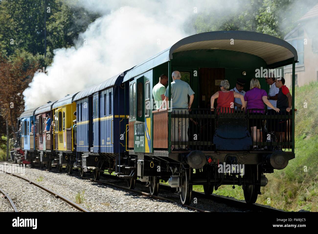 France, Doubs, Les Hopitaux Neufs, the train station, Conifer, tourist ...