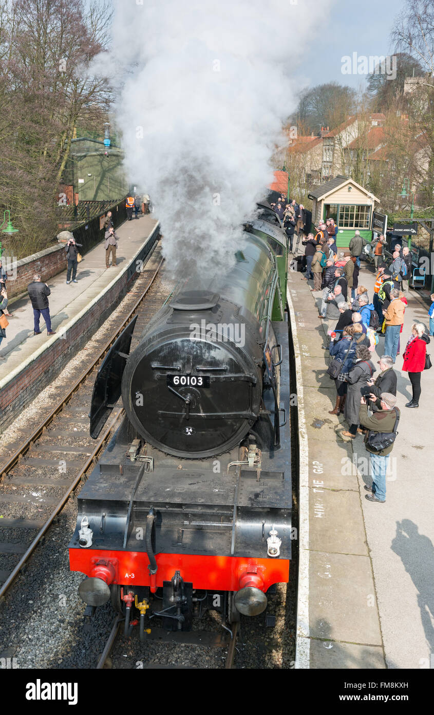 Pickering, North Yorkshire, 11th. March 2016. Hundreds of people turn ...