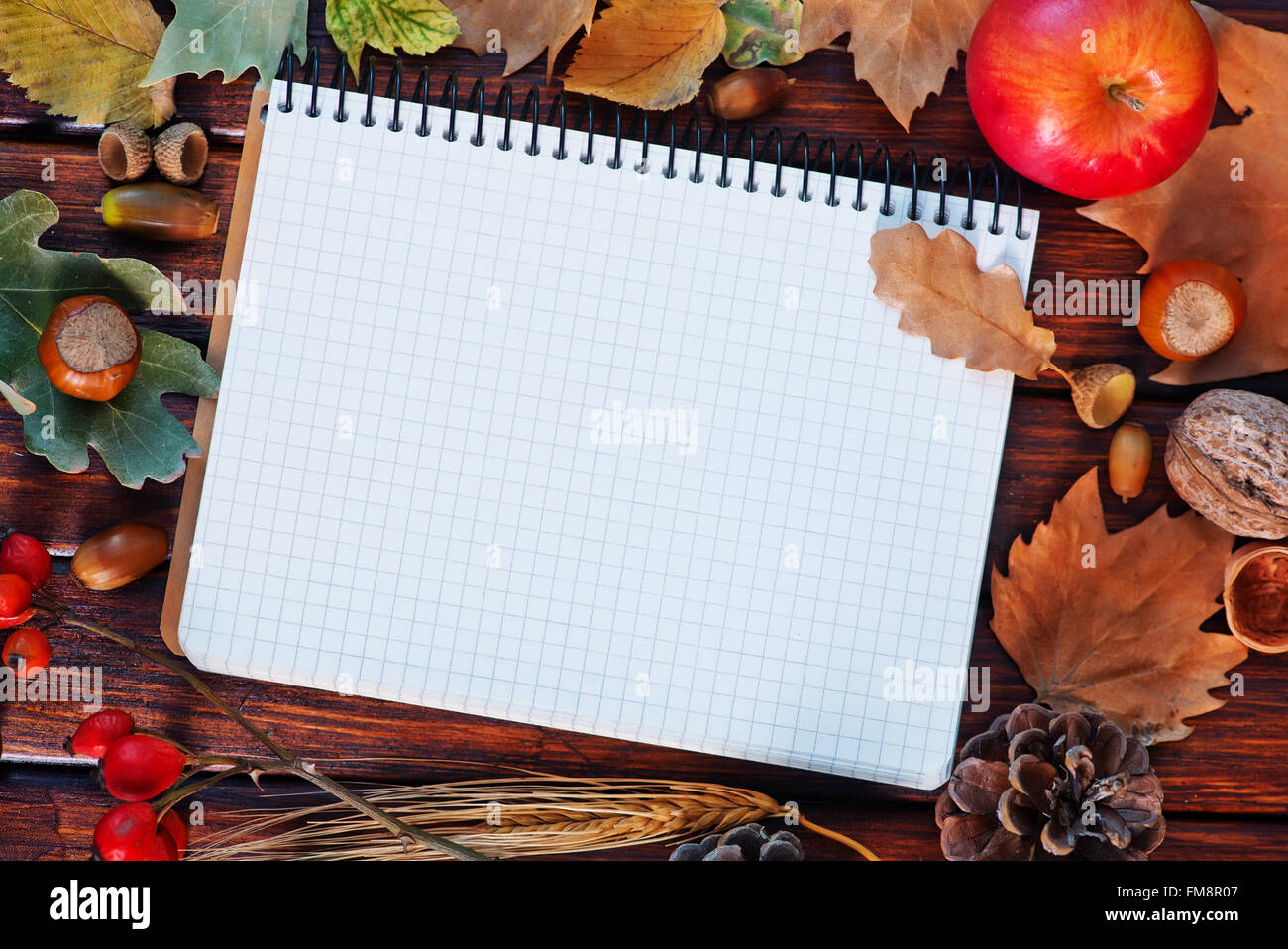 autumn leaves on a table, autumn background Stock Photo - Alamy