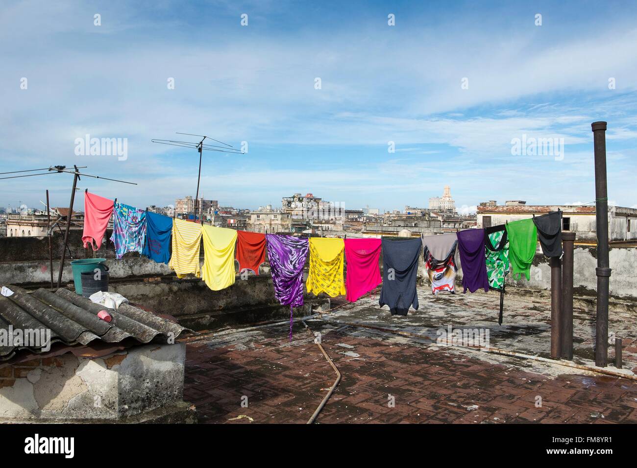 Clothes for drying on terrace hi-res stock photography and images - Alamy