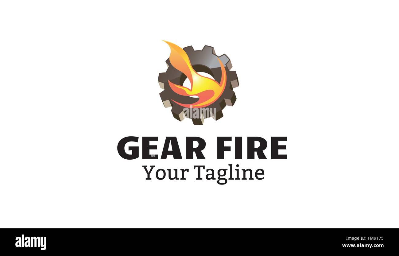 Gear Fire Design Illustration Stock Vector Image & Art - Alamy