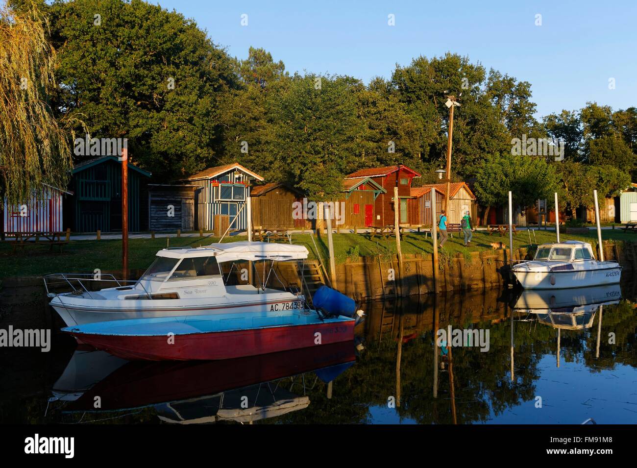 France, Gironde, Bassin d'Arcachon, Biganos, the port Stock Photo - Alamy
