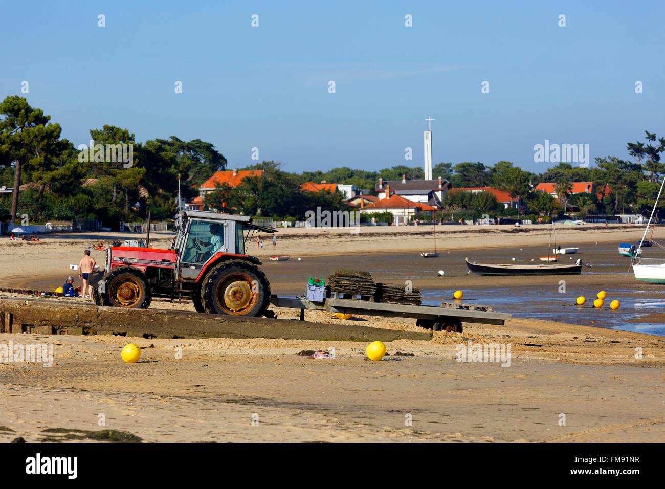 France, Gironde, Bassin d'Arcachon, Cap Ferret, Conche du Mimbeau ...