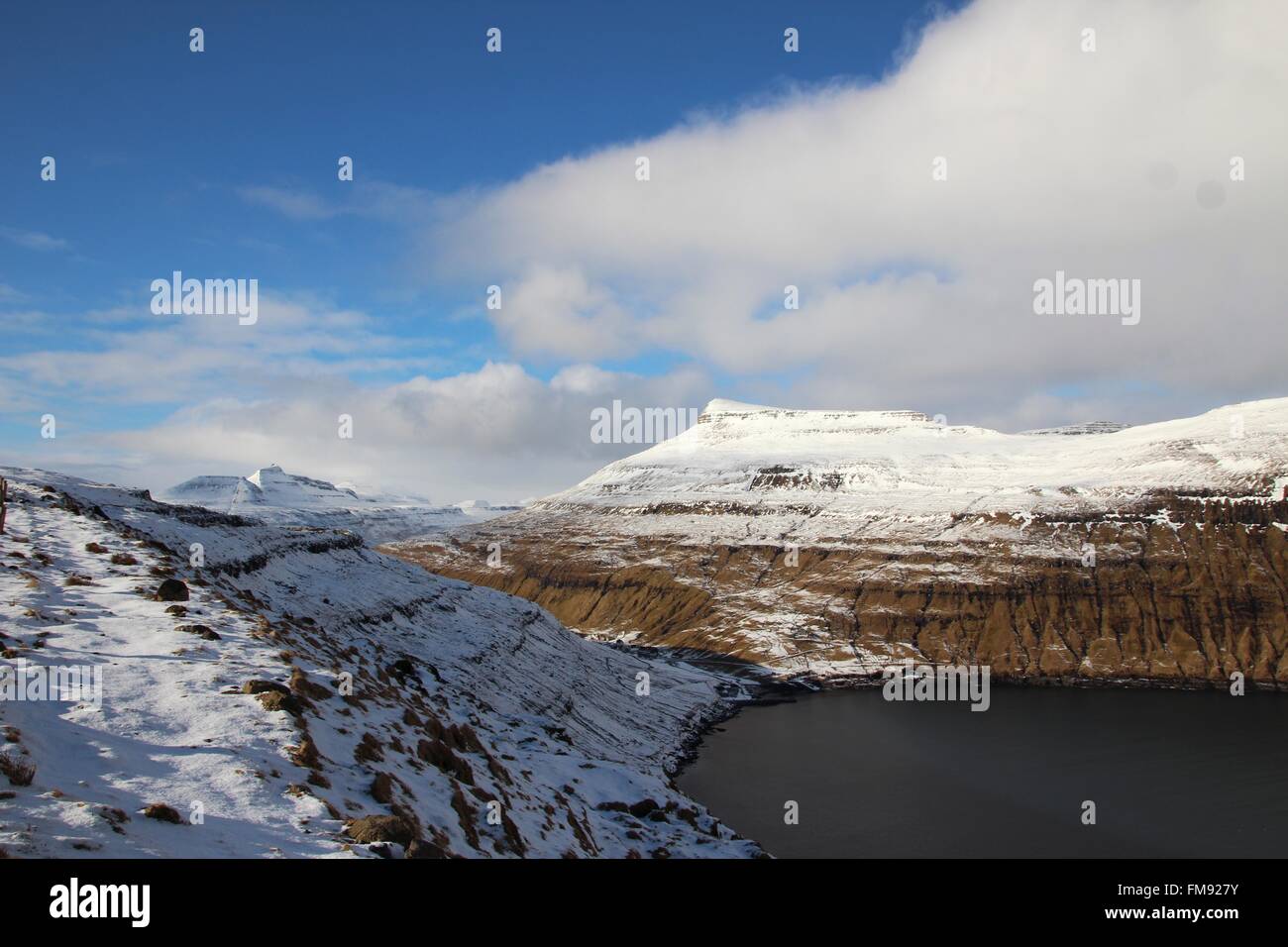 The nature of the Faroe Islands on a winter day in the north Atlantic ...