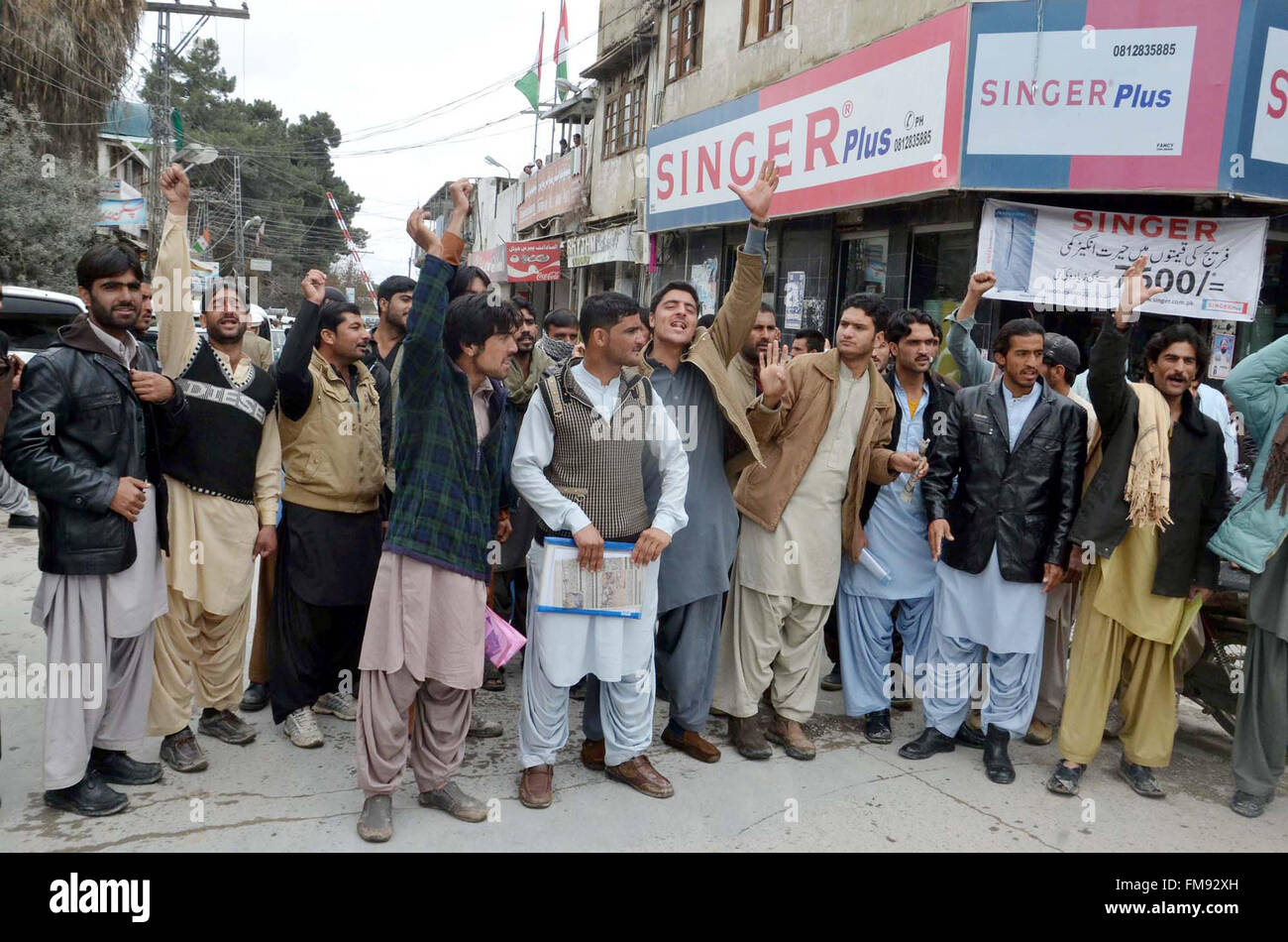 Applicants of Levies Force Department chant slogans for reject their ...