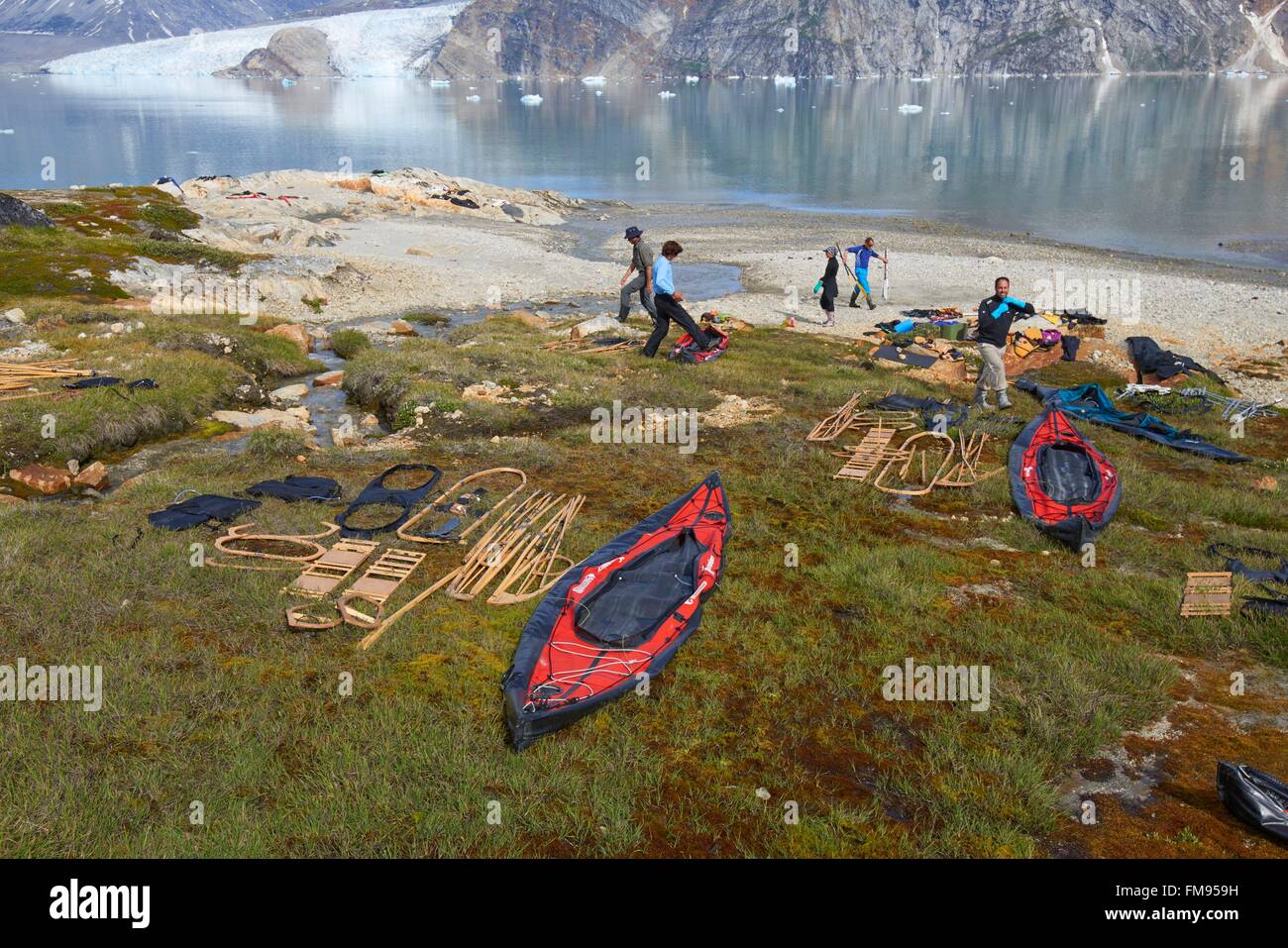 Greenland, Sermersooq, Kulusuk, Inuit village of Kulusuk, disassembly ...