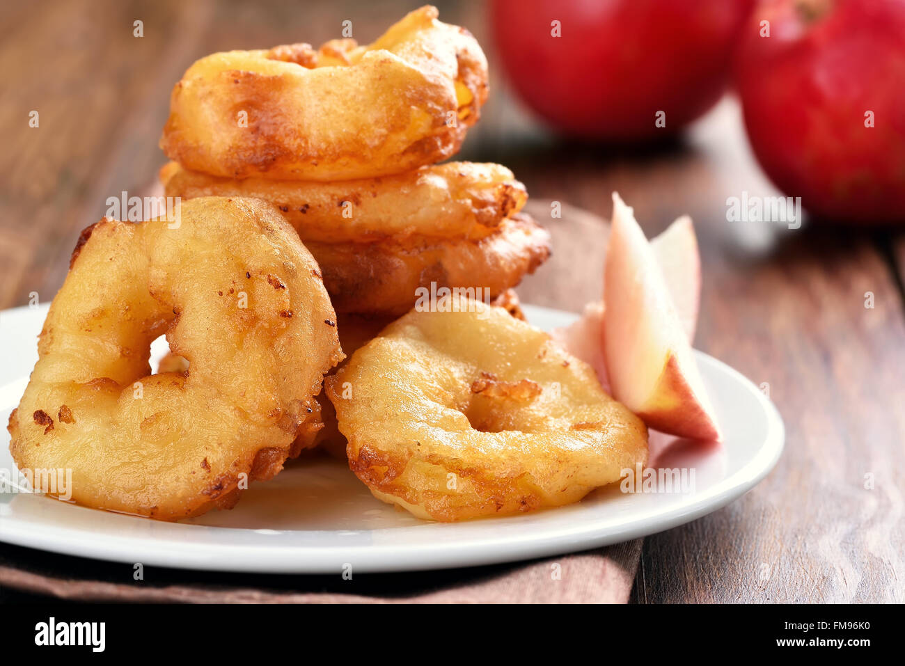 Apple rings, close up view Stock Photo - Alamy