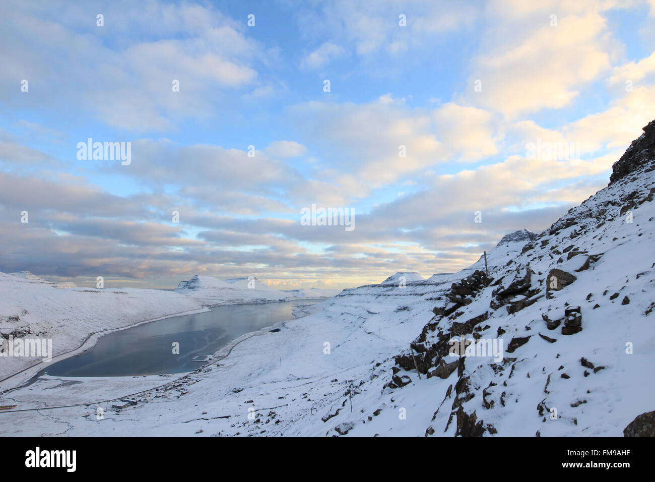 The nature of the Faroe Islands on a winter day in the north Atlantic ...