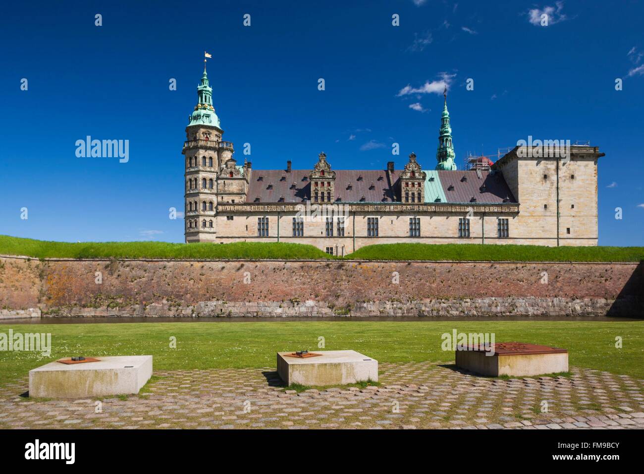 Denmark, Zealand, Helsingor, Kronborg Castle, also known as Elsinore ...