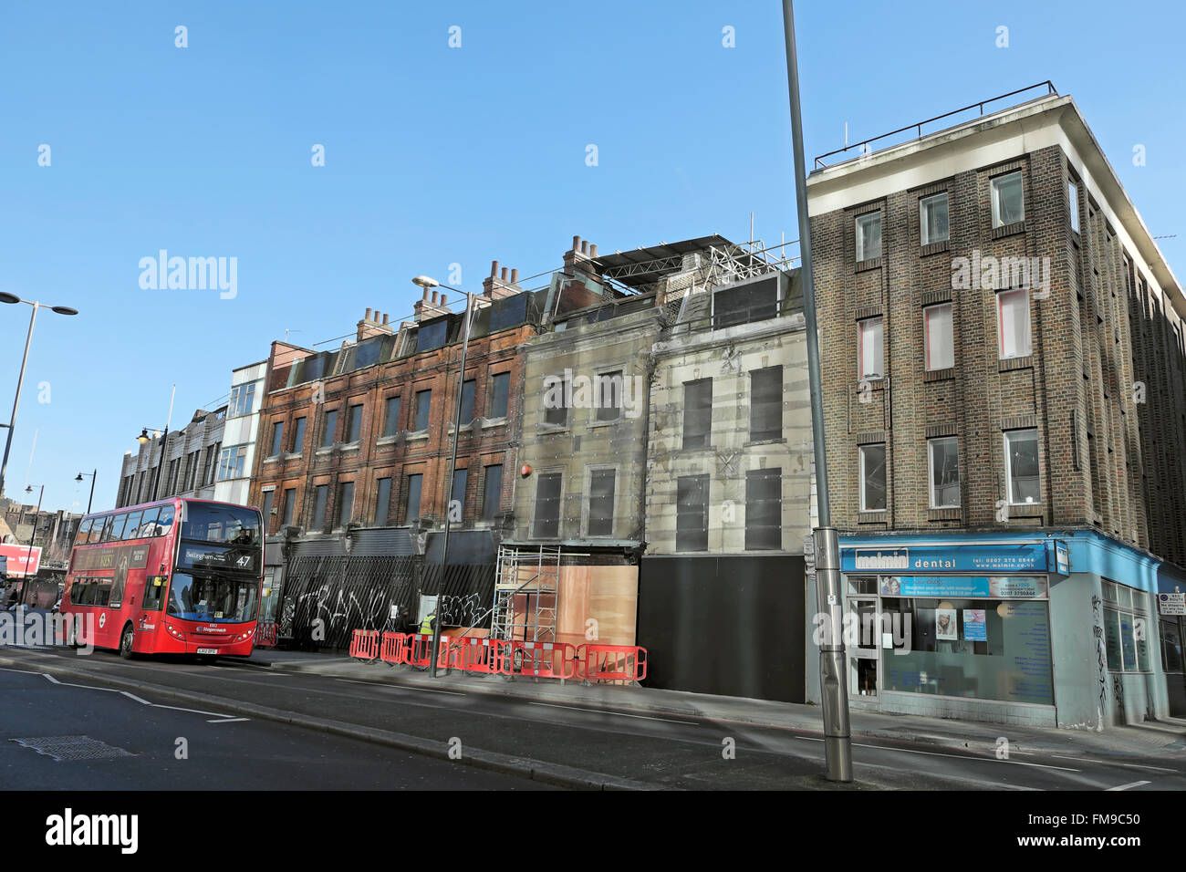 Row of derelict buildings being redeveloped on Norton Folgate in ...