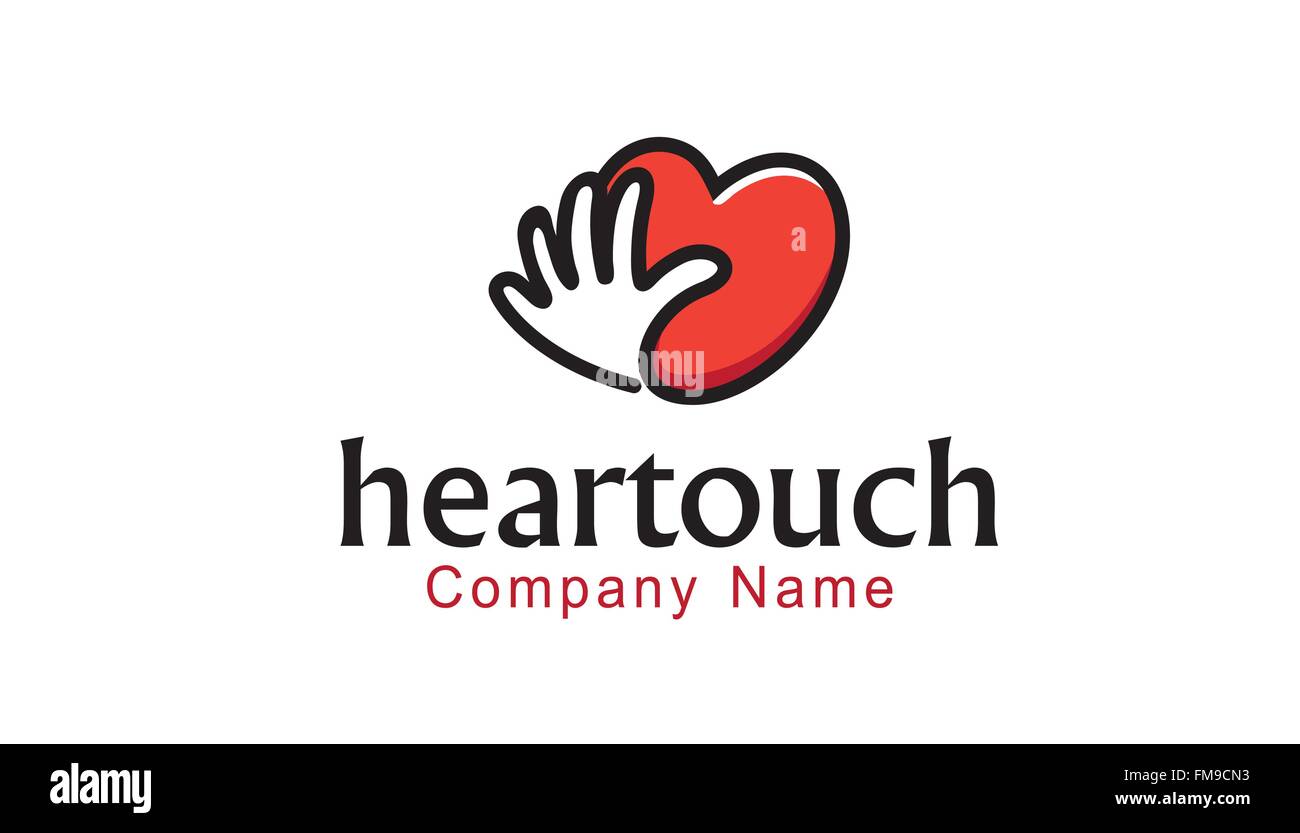 Hand heart love design Stock Vector Images - Alamy