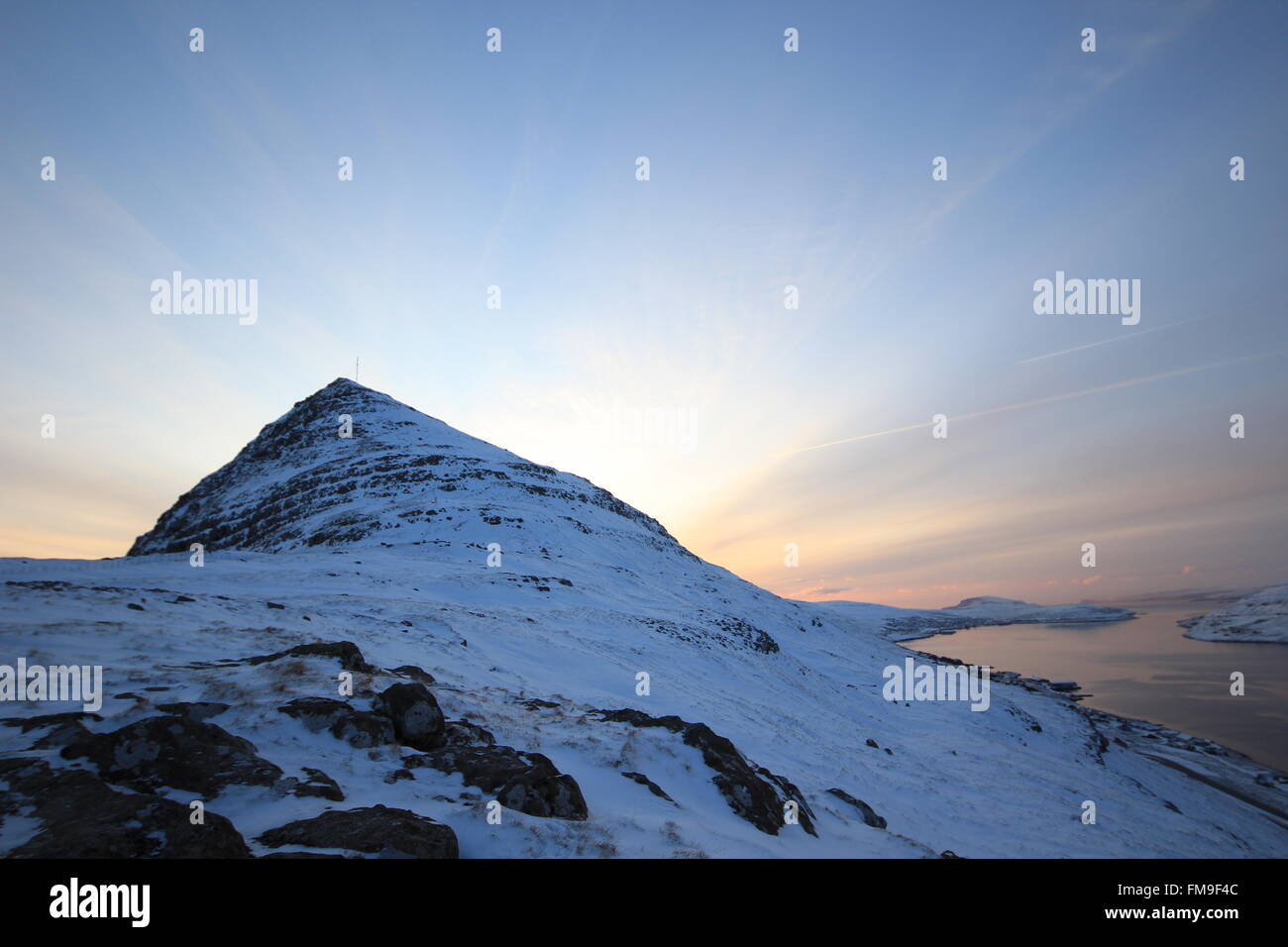 The nature of the Faroe Islands on a winter day in the north Atlantic ...