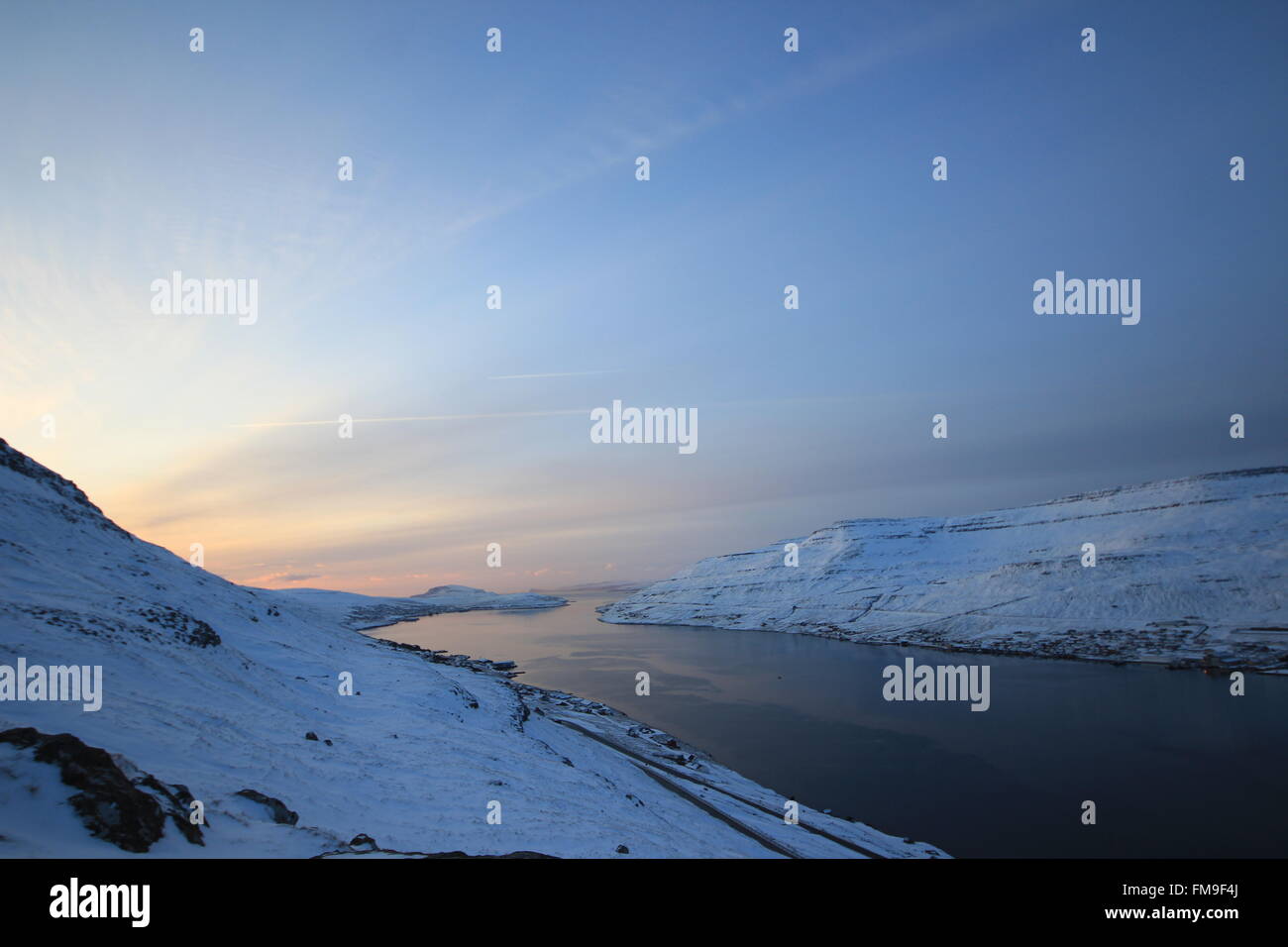 The nature of the Faroe Islands on a winter day in the north Atlantic ...
