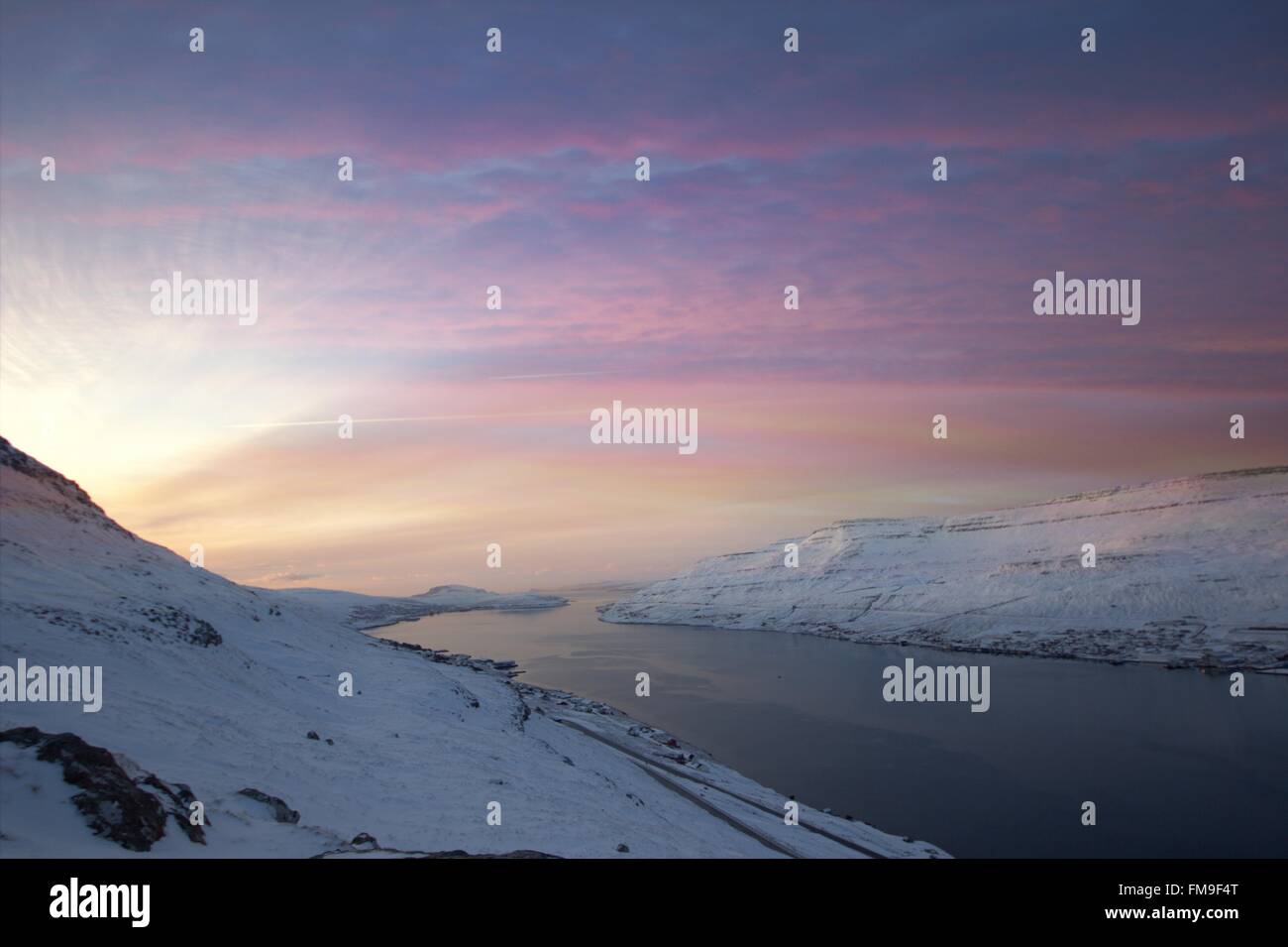 The nature of the Faroe Islands on a winter day in the north Atlantic ...