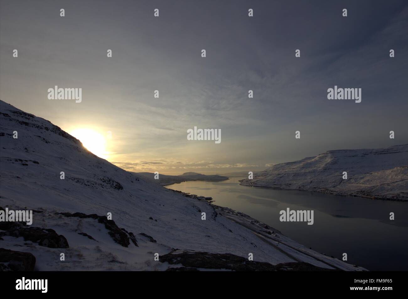 The nature of the Faroe Islands on a winter day in the north Atlantic ...