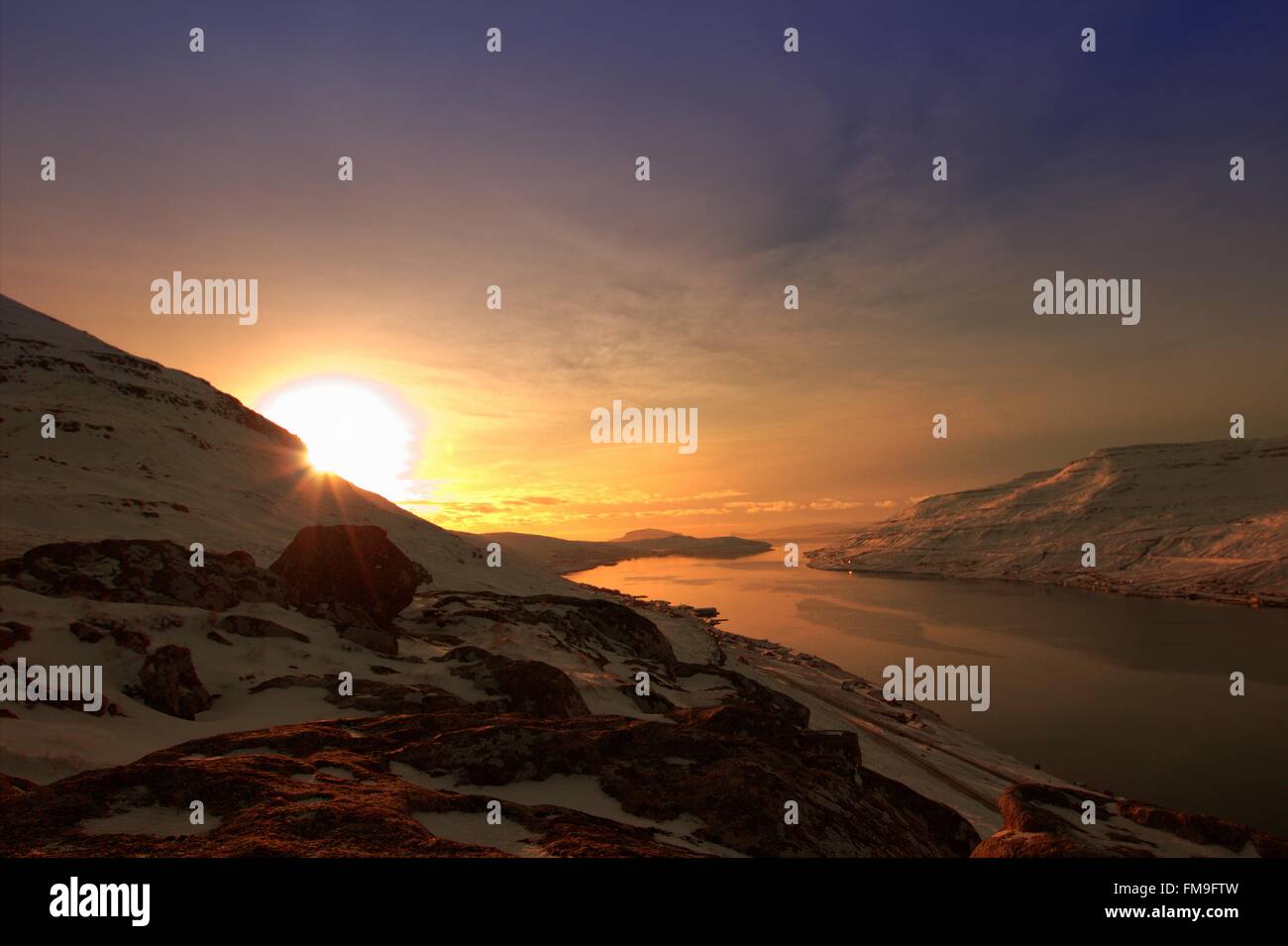 The nature of the Faroe Islands on a winter day in the north Atlantic ...