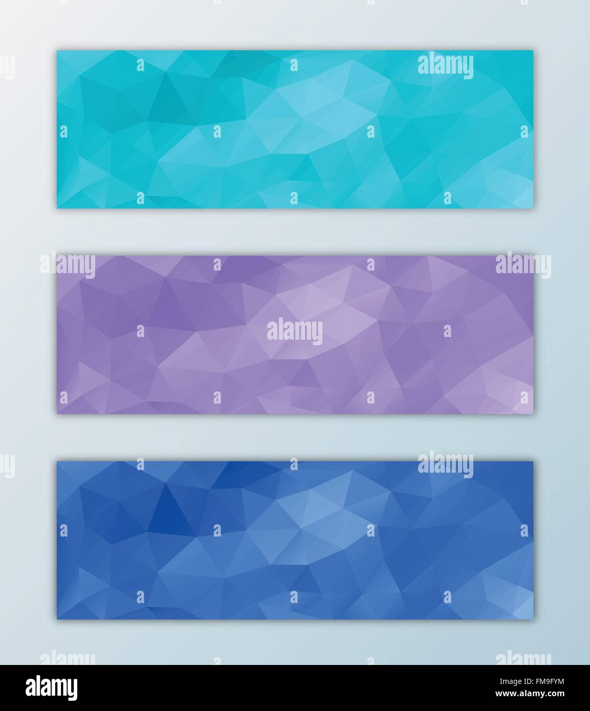 Website banner template set triangle polygon background design Stock ...