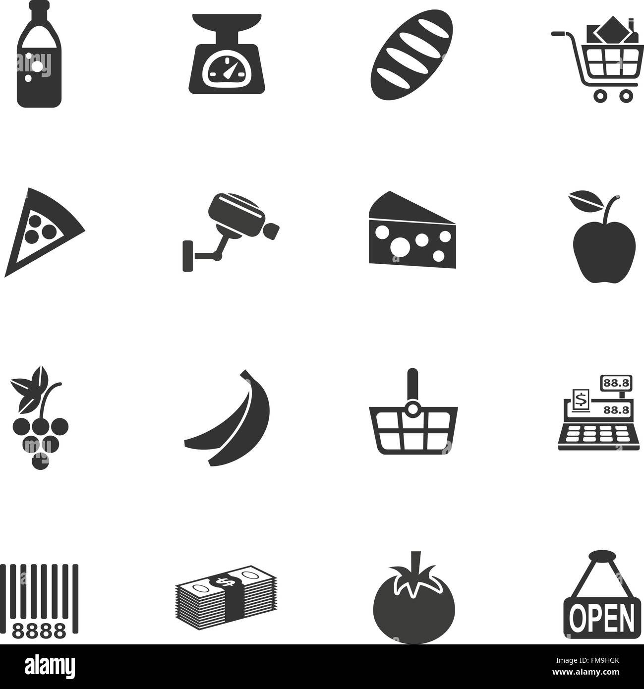 grocery store web icons for user interface design Stock Vector Image ...
