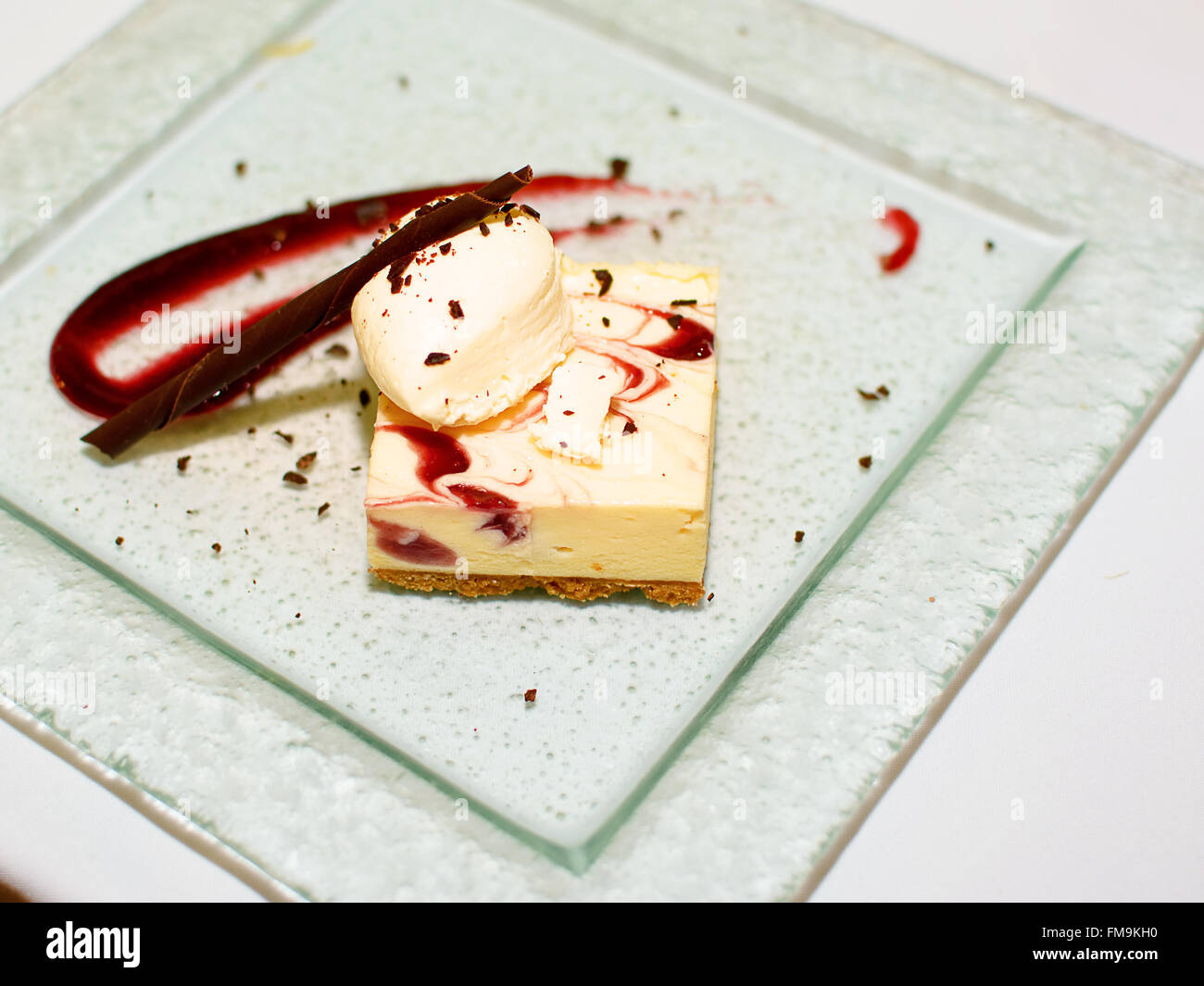 Cheese cake on dish Stock Photo - Alamy