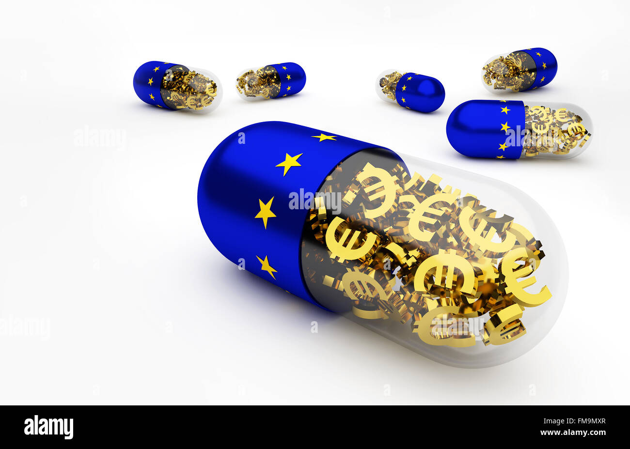 Euro Symbols inside Capsules Stock Photo - Alamy