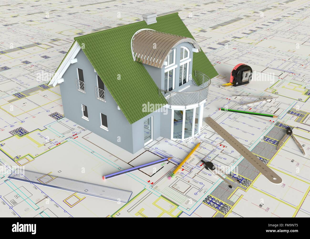 House Layout And Architectural Drawings Stock Photo - Alamy