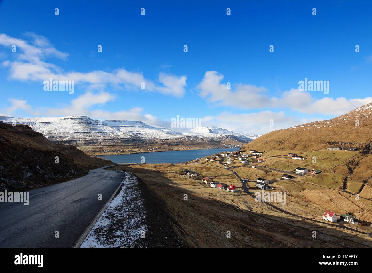 The nature of the Faroe Islands on a winter day in the north Atlantic ...
